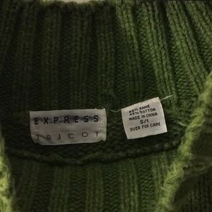 Express | Sweaters | Vintage Green Knit Sweater | Poshmark